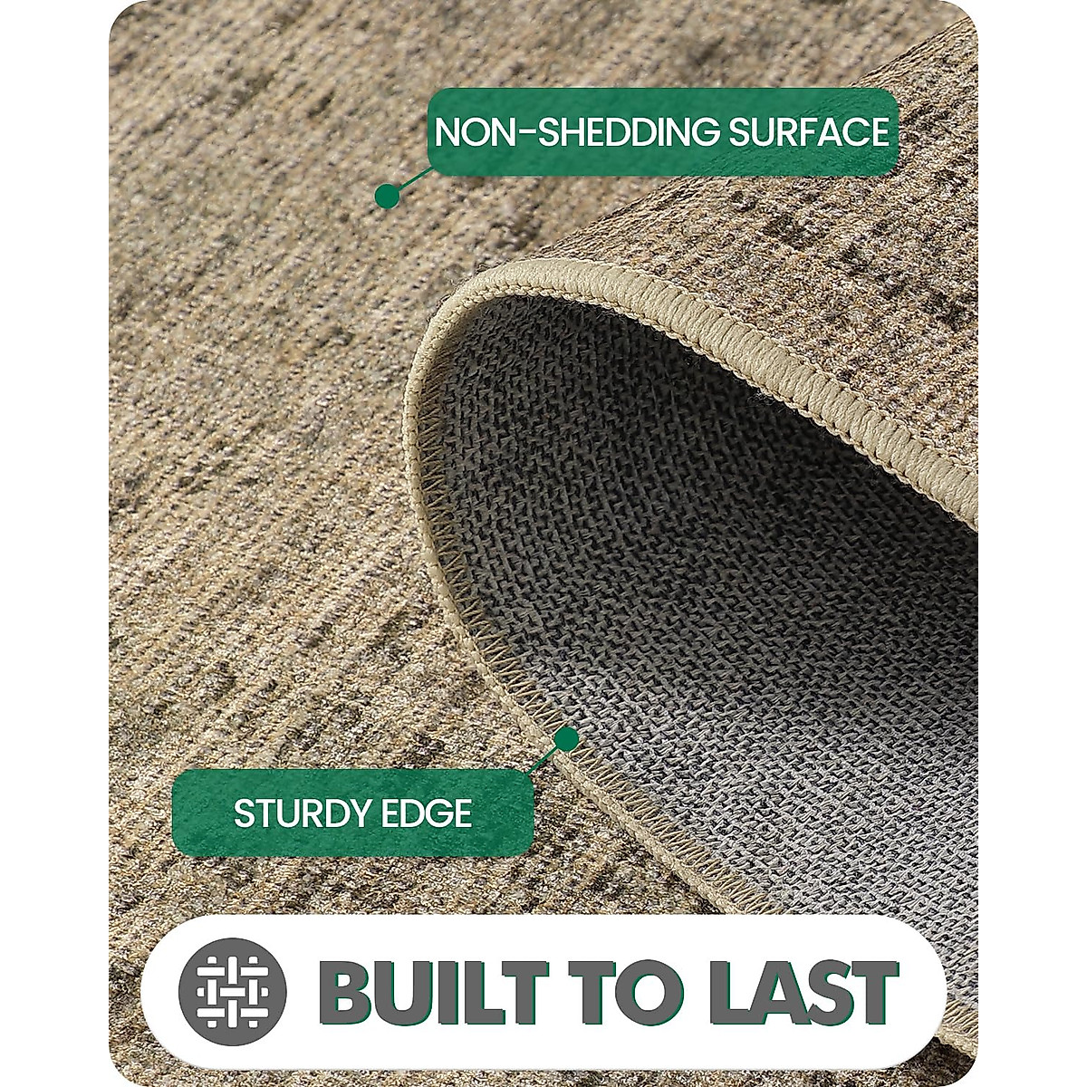 LUMI 4x6 Modern Abstract Area Rug, Ultra-Thin Washable Non-Slip Carpet, Low Profile, Flat Weave Indoor Floor Rugs for Living Room, Bedroom, Dining Room, Home Decor