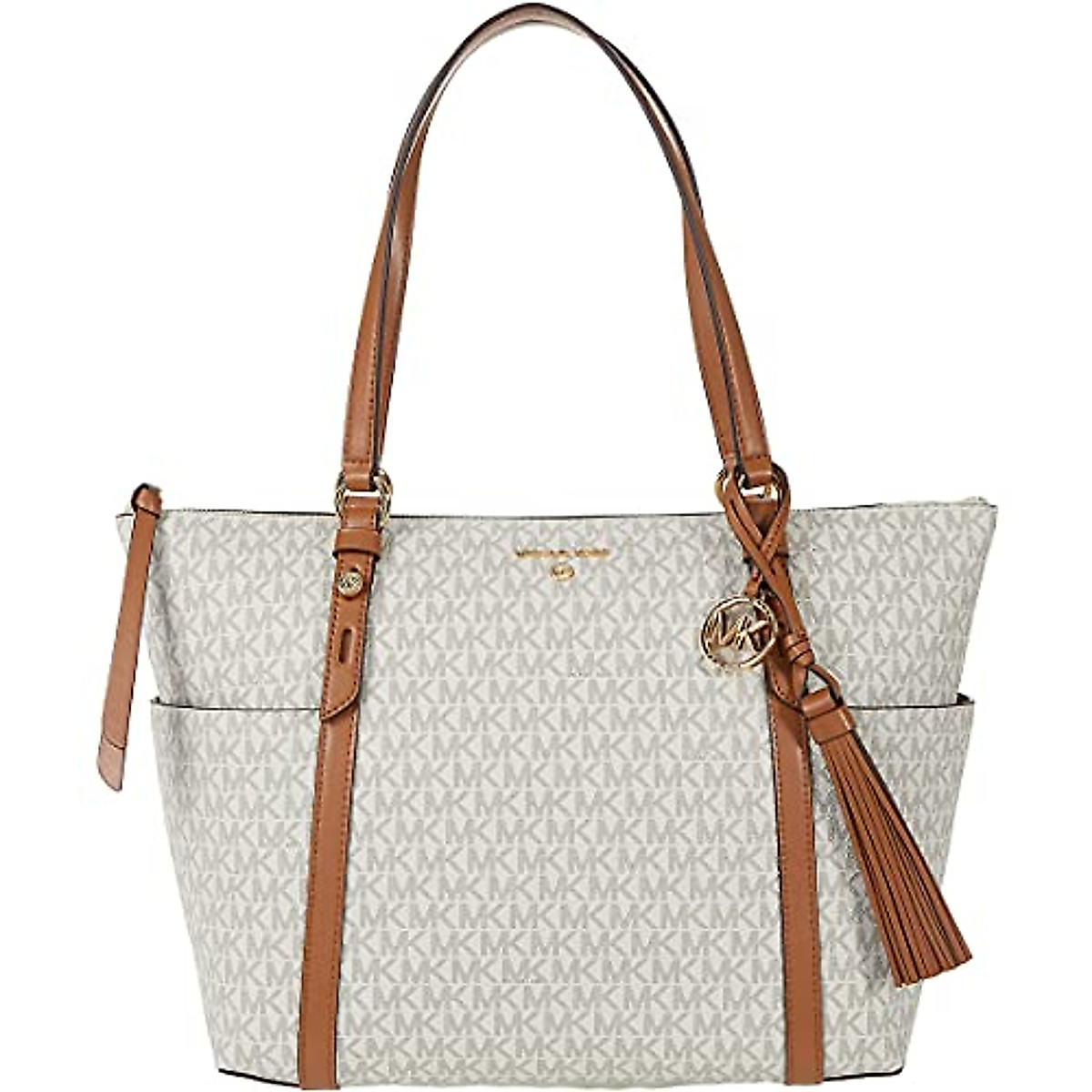 Michael Kors Sullivan Large Top Zip Tote Vanilla/Acorn One Size