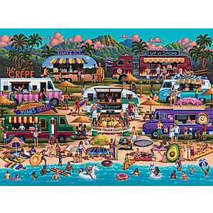 Buffalo Games - Pun Fuzzles - Hawaiian Food Truck Festival - 1000 Piece Jigsaw Puzzle