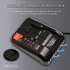 Felihogar Replacement for Porter Cable 20V Max Battery Charger PCC692L Compatible with Porter Cable 20V Max Lithium Battery PCC699L PCC680L PCC682L and Black & Decker 20V Max Lithium Battery LBXR20