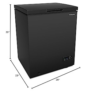 Frigidaire EFRF5003-BLACK Chest Deep Freezer-GARAGE-READY, 5.0 Capacity, Black-Adjustable Thermostat-Removable Vinyl Coated Wire Basket-Easy Defrost Drain, 5 cu ft