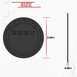 XccMe Rubber bottoms for sublimation tumblers,24 PACK Protective AntiSlip Silicone Bottom with 3M Adhesive for Wine Tumblers,Skinny Tumblers,Mason Jars 12oz/15oz/17oz/20oz/30oz Black (58mm)