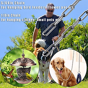 Stainless Steel Chain, Lsqurel 6.5ft Metal Chain Link Chain Small 5/64in Light Duty Chain Utility Chain Jack Chain for Home Outdoor Camping Hanging etc (5/64in-6.5ft)