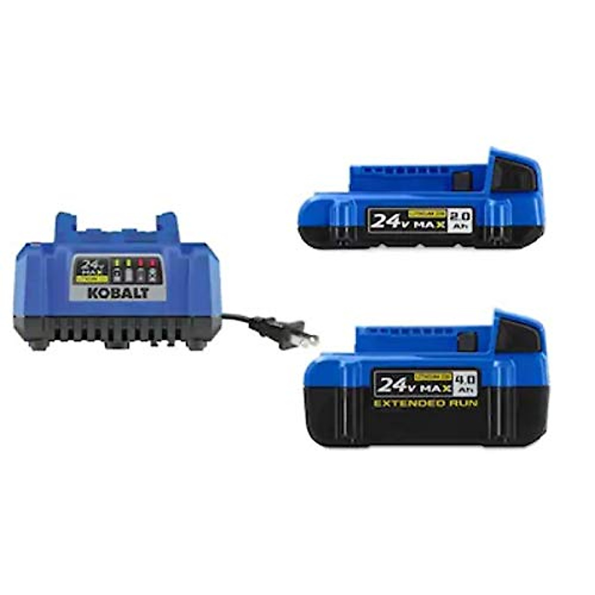 Kobalt 2 Pack 24 volt Max 2 Amp Hours and 4 Amp Hours Lithium Power Tool Battery Kit (Charger Included)