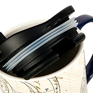 Topadorn Ceramic Travel Mug and Coffee Cup 17 oz. with Handle and Color Box,Starstruck