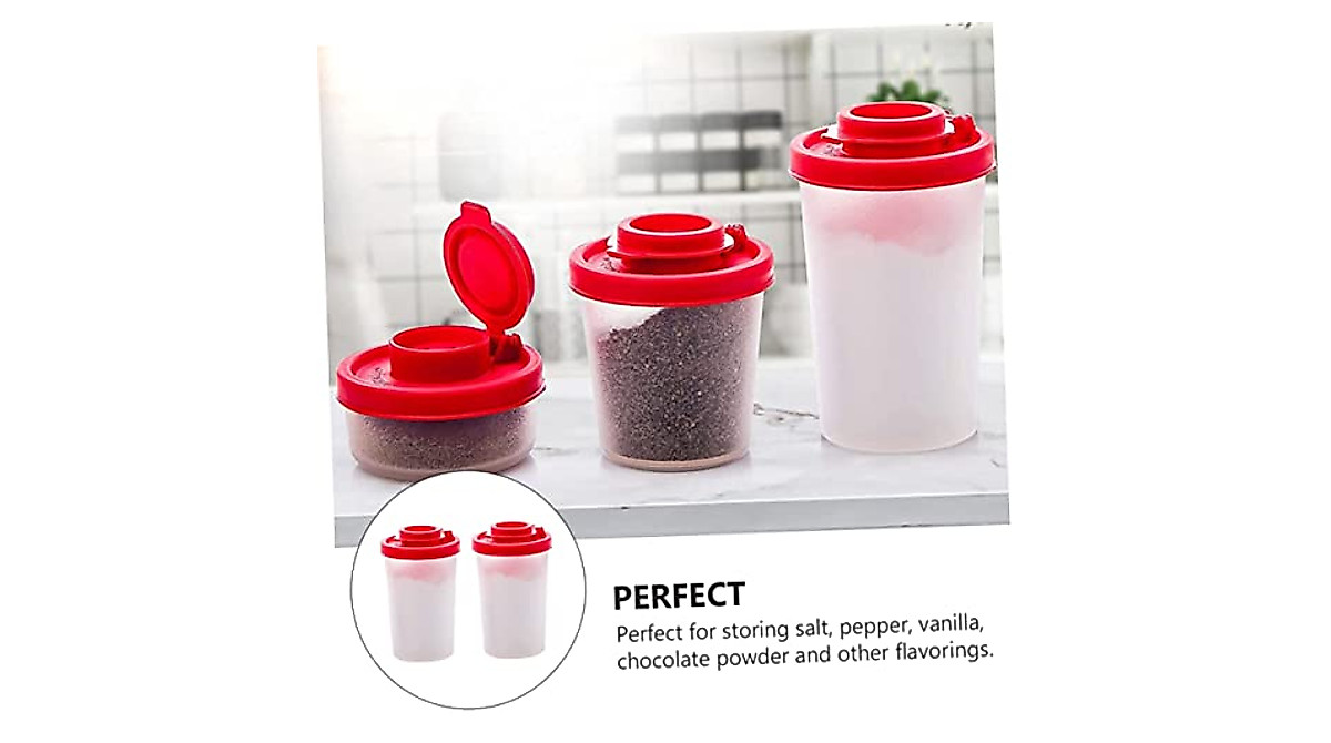 FUOYLOO 2pcs Plastic Shaker Containers for Kitchen Storage