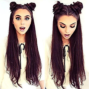 2PCS Cat Ears Hair Donut Chignon Claw Clip in Messy Hair Bun Mini Claw Clip in Updo Bun Extensions Wig Accessory Cat ears bun (101)