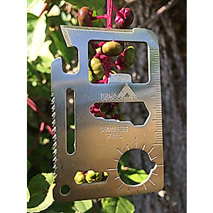 (10 Pack, Silver) Ninja Outdoorsman 11 in 1 Stainless Steel Credit Card Pocket Sized Survival Multi Functional Tool - Stocking Stuffers, Christmas Gifts Under 10 Dollars