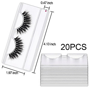 40 Pieces Lash Packaging Wholesale Empty Eyelashes Packaging Box and False Lash Trays, 20 Pieces Empty Eyelash Boxes Lash Box Packaging Empty with 20 Pieces Empty Eyelash Tray (Black)