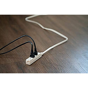 Woods SlimLine 2241 16/3 Flat Plug Indoor Extension Cord, 8-Foot, 3 Outlets, Right Angled Plug, Space Saving Design, UL Listed