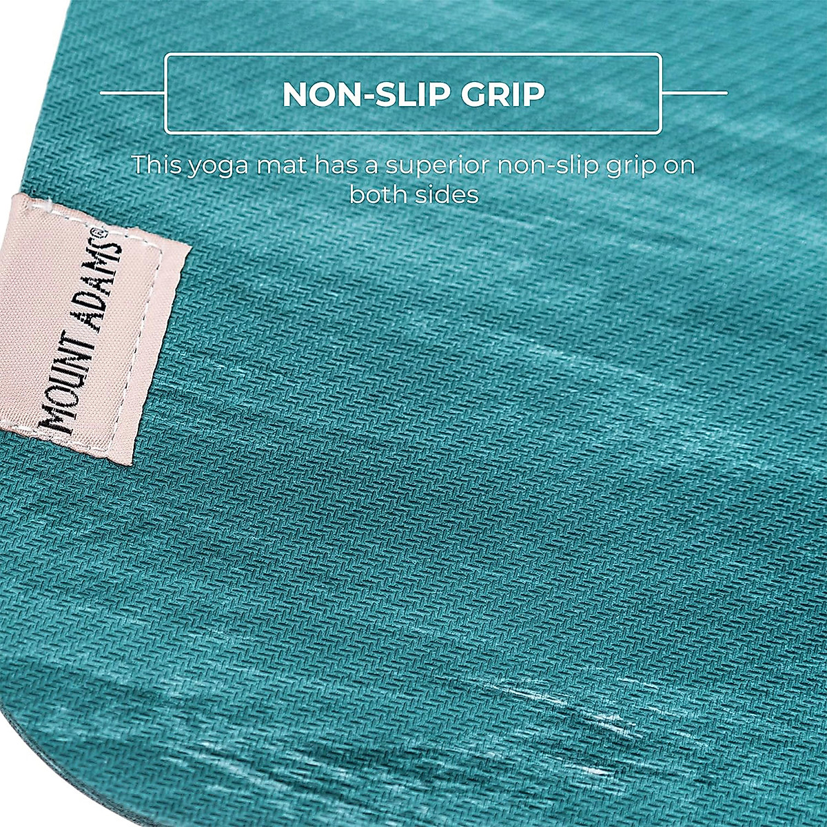 Mount Adams Reflection Natural Rubber Wide Yoga Mat, 72 by 26 Inches, 4mm Thick, Workout Mat for Hot Yoga, Fitness Exercise, or Stretching, Non-Slip, Green