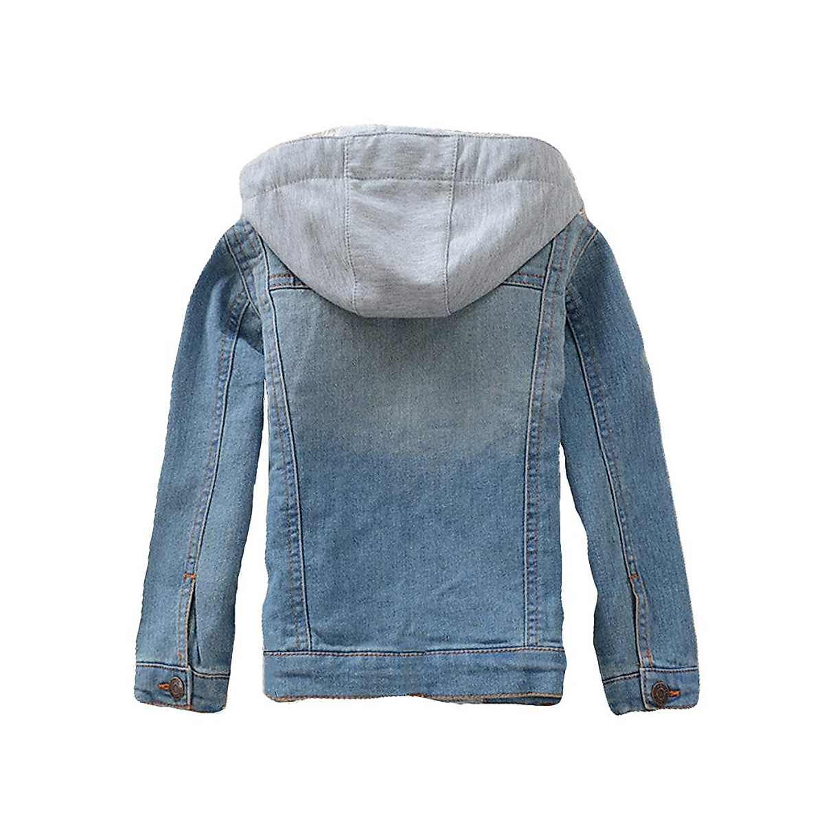 Mallimoda Kids Boys Girls Hooded Denim Jacket Zipper Coat Outerwear Style 2 Blue13-14 Years