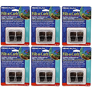 Penn Plax Filt-A-Carb for Multi-Pore and Undergravel "E" Filters- 12 Total (6 Packs with 2 per pack)