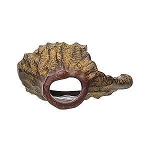 Plecoceramics Aqaurium Volcano Ceramic Decoration, Hideout Log Ornament Hiding Place for Plecos Cichlids Betta Fish