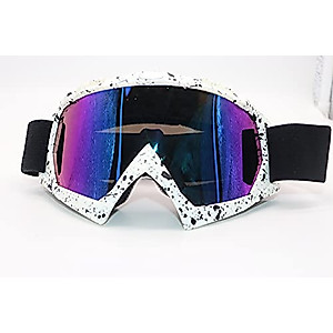 DPLUS Motorcycle Goggles Cycling Goggles Dirt Bike ATV Goggles Anti-UV Adjustable Riding Offroad Protective Combat Tactical Military Goggles for Men Women (White)