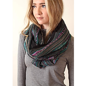 Anika Dali Women's Shimmer Sparkle Infinity Scarf- Festival Boho Bliss Fashion Scarf (Bejeweled Black)