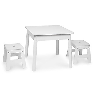 Melissa & Doug Wooden Square Table (White) - Kids Table, Children's Furniture, Play Table for Kids Crafts, Kids Activity Table