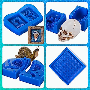 BBDINO Silicone Mold Making Kit,Liquid Silicone for Mold Making 30A Sapphire Blue,High Strength Silicone Rubber Mold Making Kit,1:1 by Volume Ideal for Casting Resin/Jewelry Silicone Molds 4.4 lbs