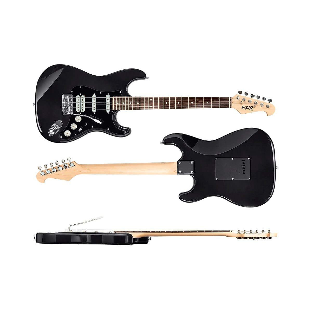 Monoprice Indio Series California Classic 6 String Solid-Body Ambidextrous Black, (610370)
