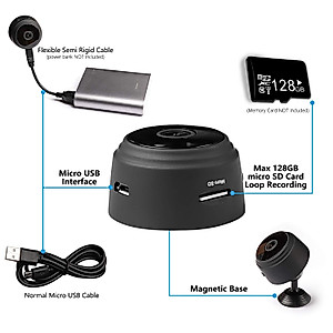 YADACAM Mini Spy Hidden Camera，Portable Wireless HD 1080P Small Nanny Cop IP Cam Home Security Motion Detection Nigh Vision Remote View Video Recorder