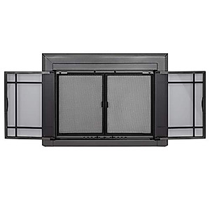 Pleasant Hearth Edinburgh Glass Firescreen Gunmetal - Small