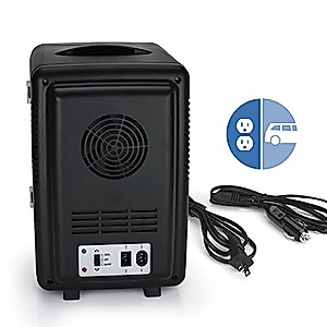 LED Lighted Mini Fridge with Glass Door, Black