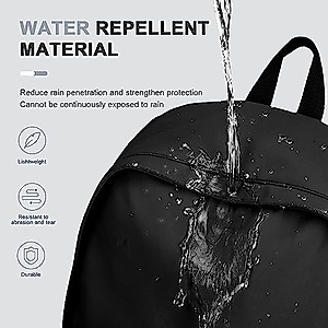 WEPOET Classic Basic Black Backpack For Women,Waterproof High School Bookbag,Lightweight Casual Travel Daypack,College Backpack Men,Middle School Bag For Girls Boys