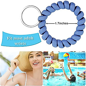Oligei 9 Colors Wrist Keychain, Key Chain Wristlet Retractable Spiral Coil, Key Wristlet Wrist Strap Coil Key Chain, Spiral Key Ring Bracelet for Sauna, Outdoor, Sports