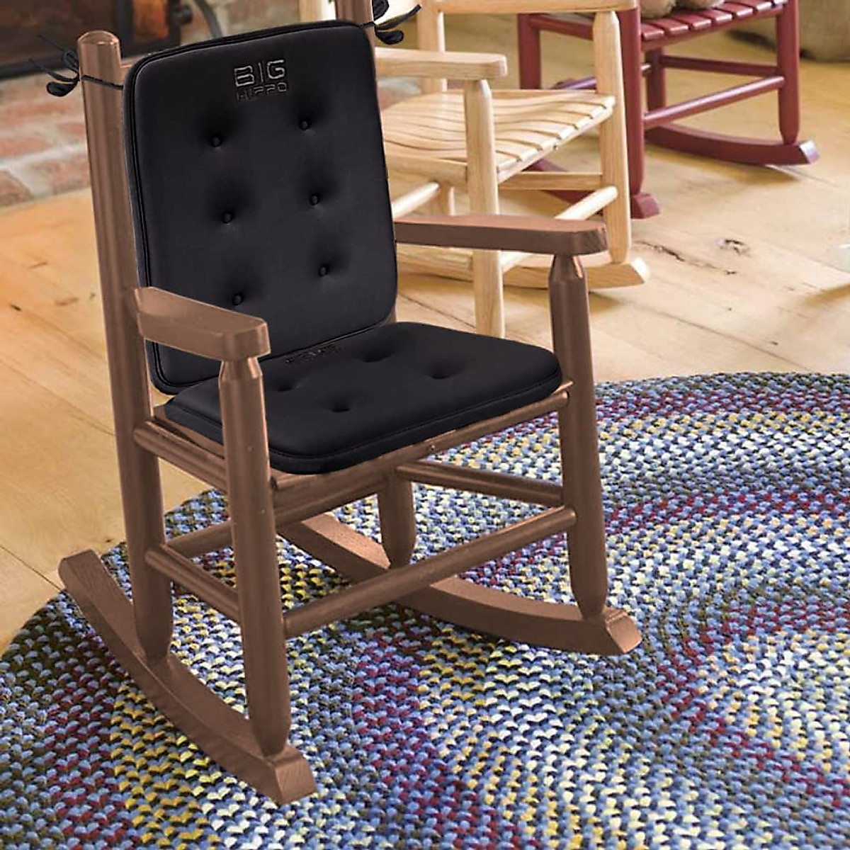 Big Hippo Child Rocking Chair Cushion Memory Foam Kids Rocking Chair Seat Back Cushion Set with Ties for Kid Children,Grey(Only Cushion Set)