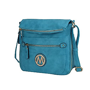 MKF Crossbody Bag for Women, Vegan Leather Messenger Purse – Designer Pocketbook Handbag Shoulder Strap