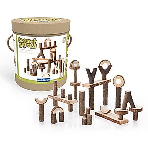 Guidecraft Branch Blocks - 36 Piece Kid's Natural Wooden Unit Building Set, Tree Block Stacking Sorting Toy for Toddlers