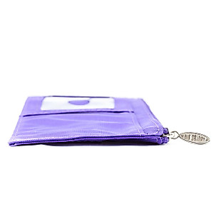 Big Skinny Women's Leather Jaguar Credit Card Slim Wallet, Holds Up to 25 Cards,Lightweight,Slim, Purple