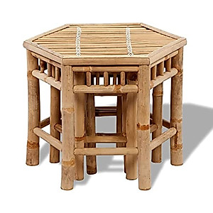 Modern Porch Furniture Lawn Chairs Outdoor Dining Chairs for Balcony. Deck. Garden. Yard Patio Stools 3 pcs Bamboo