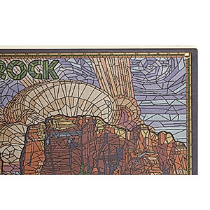 Sedona, Arizona, Cathedral Rock, Mosaic Birch Wood Wall Sign (10x15 Rustic Home Decor, Ready to Hang Art)