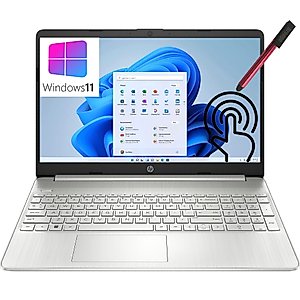 HP 2022 Newest 15 Laptop, 15.6" Touchscreen, Intel Quad-Core i5-1135G7 up to 4.2GHz (Beat i7-1065G7), 8GB DDR4 RAM, 512GB PCIe SSD, 802.11AC WiFi, Bluetooth 5.0, Windows 11 S, BROAG 64GB Flash Stylus