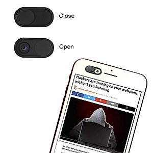 Wareway Webcam Cover Slide Ultra Thin Metal Camera Cover for iPhone iPad PC Computer MacBook Pro Surface Tablets, Smartphone Enhanced Privacy & Security Protection (Black Pack of 6)