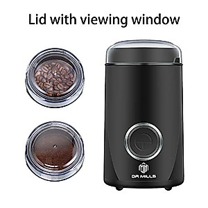 DR MILLS DM-7441 Coffee Grinder Electric,Coffee Bean Grinder,Spice Grinder,Blade & cup made with SUS304 stianlees steel (Black)