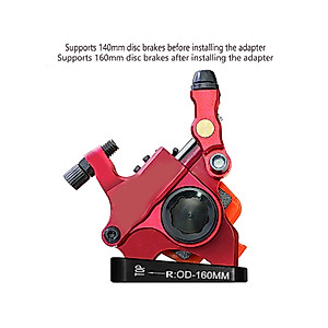 Tefola Disc Brake Mount Adapter, Mountain Bike Disc Brake Caliper Mount Adapter Ultralight Flat Disc Brake Mount Adapter for Road Bike (Black, Back 160MM)