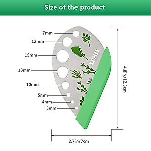 Herb Stripper 9 holes, Luxiv Stainless Steel Kitchen Herb Leaf Stripping Tool LooseLeaf Kale Razor Metal Herb Pealer for Kale, Chard, Collard Greens, Thyme, Basil, Rosemary (1 pack) (1, green)