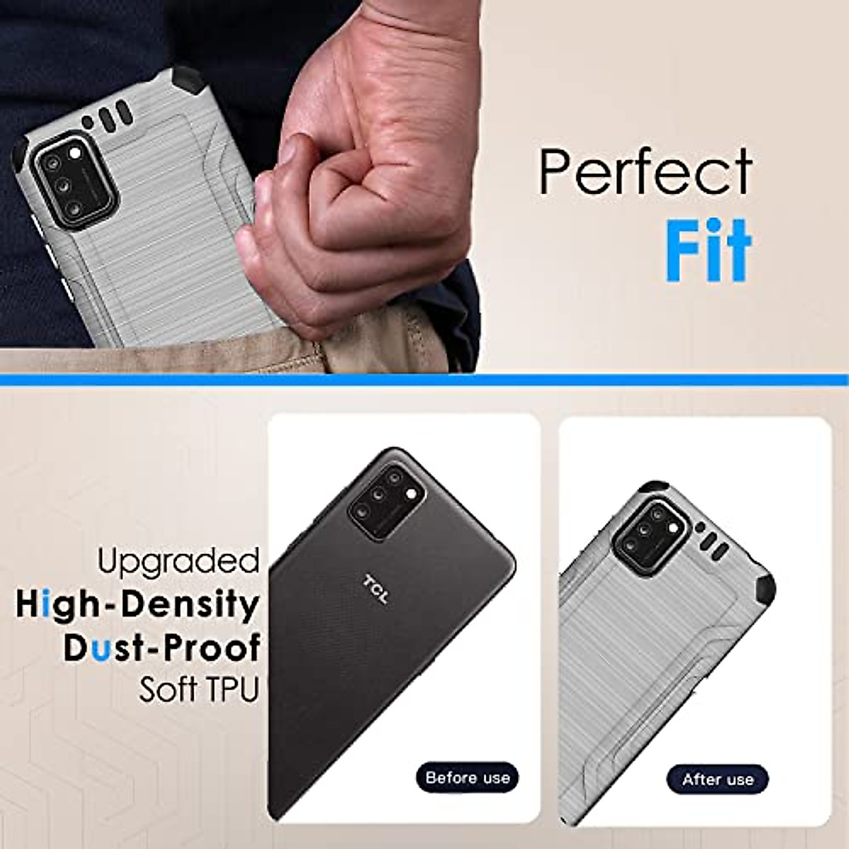 HRWireless Compatible for TCL A3X A600DL Phone Case 6.0" (X Version Only) TCL A3X Case with Premium Original Minimalistic Design for Shock Absorption, Accidental Drops, Scratches, Hybrid Unisex