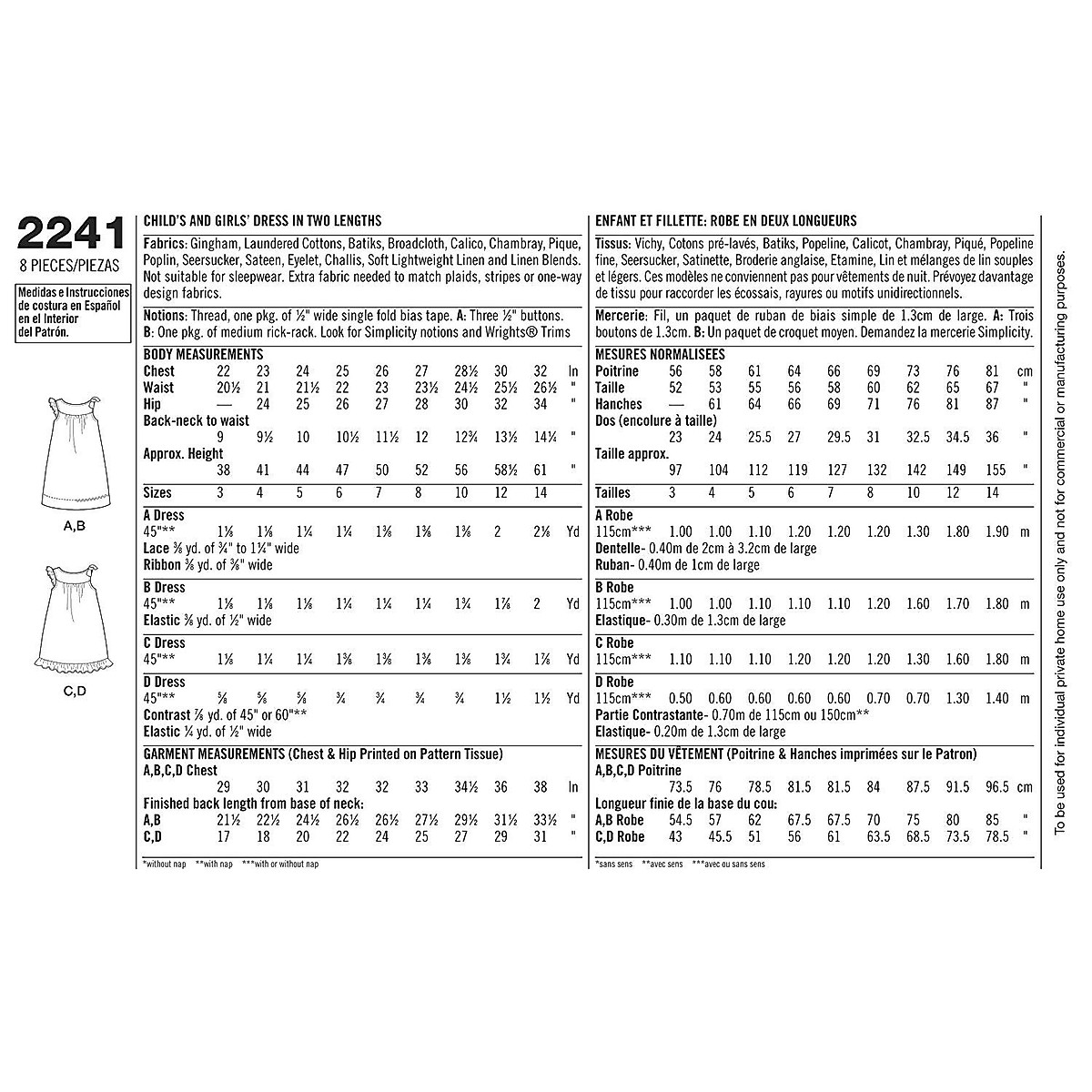 Simplicity Vintage Learn to Sew Girl's Dress Sewing Patterns, Sizes 3-6