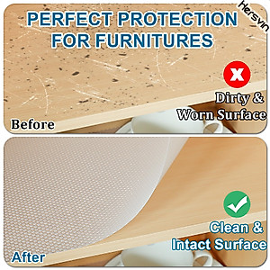 Hersvin Shelf Liner, 24" x20' Non-Adhesive Drawer Liners EVA Kitchen Cupboard Cabinet Covering Undersink Mat Washable Fridge Lining Paper for Home Office (Clear/Dot)