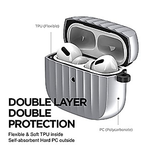 K-Max Soft Hard Case Compatible with AirPods 3rd Generation Case(2021), [Case Cover+Keychain+Silicone Strap] Wireless Charging, Double Layers Protection for AirPods 3(Sand)…