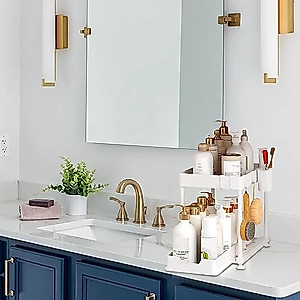 Kitchen Storage Stand, Under Sink Organizer, Light Weight Products Cabinet, Double Layer Storage Shelf, Adjustable Shelf Rack 15.4912.6 inches, Under Kitchen or Sink Organizer and Storage