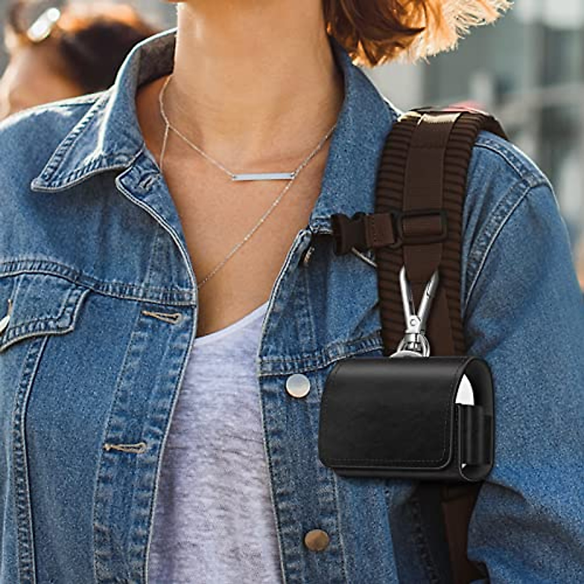 Fintie Case for AirPods Pro 2nd Generation (2022) / AirPods Pro (2019), Premium PU Leather Magnet Closure Protective Portable Cover with Metal Clasp and Keychain, Black