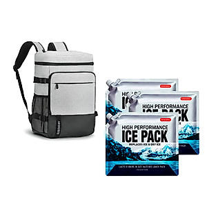 40 Cans Backpack Cooler Leakproof Lightweight Insulated with 3 Ice Pack for Coolers Long Lasting for Lunch Picnic Fishing Hiking Camping Park Beach