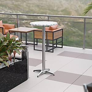 Flash Furniture Metal Bar Table - Aluminum Patio Table - Mellie 23.5"H Round Bar Height Table - Indoor/Outdoor