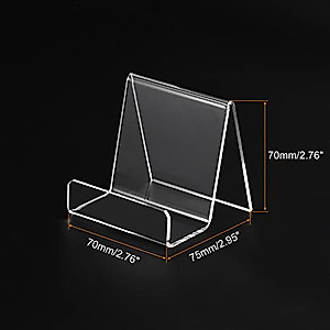 uxcell Shoes Display Stand Rack, 75x70x70mm Acrylic Storage Shelf Holder Clear