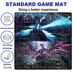 sabermaster Card Rubber Mat - 2 Player, Square playmat for Gamer 60x60cm/23.6x23.6inch