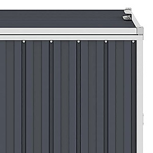 GOLINPEILO Triple Garbage Bin Shed Steel Storage Shed with Individually Lifting Lids for Backyard Outdoor Patio Garden Porch 83.9"x31.9"x47.6" Anthracite